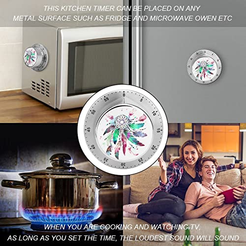 Kitchen Timer Dreamcatcher Classroom Timer Stainless Steel Countdown Timer with Magnetic Backing