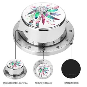 Kitchen Timer Dreamcatcher Classroom Timer Stainless Steel Countdown Timer with Magnetic Backing