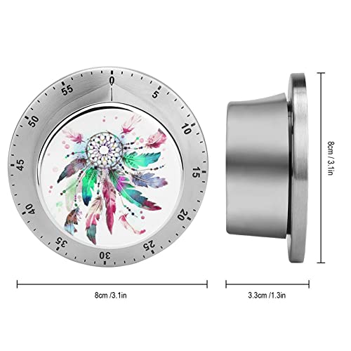 Kitchen Timer Dreamcatcher Classroom Timer Stainless Steel Countdown Timer with Magnetic Backing