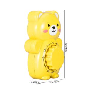 Cute Kitchen Timer, Mechanical Cooking Timer Cartoon Bear Shape Kitchen Manual Alarm Counters, Cook Timer, Kitchen Timer(Yellow)