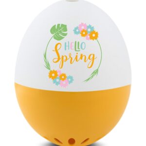 Brainstream BeepEgg Cook Perfect Soft, Medium, or Hard Boiled Favorite Tunes Singing and Floating Egg Timer, Spring Orange