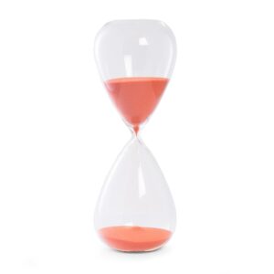 bey-berk 90-minute crystal sand timer with red orange sand