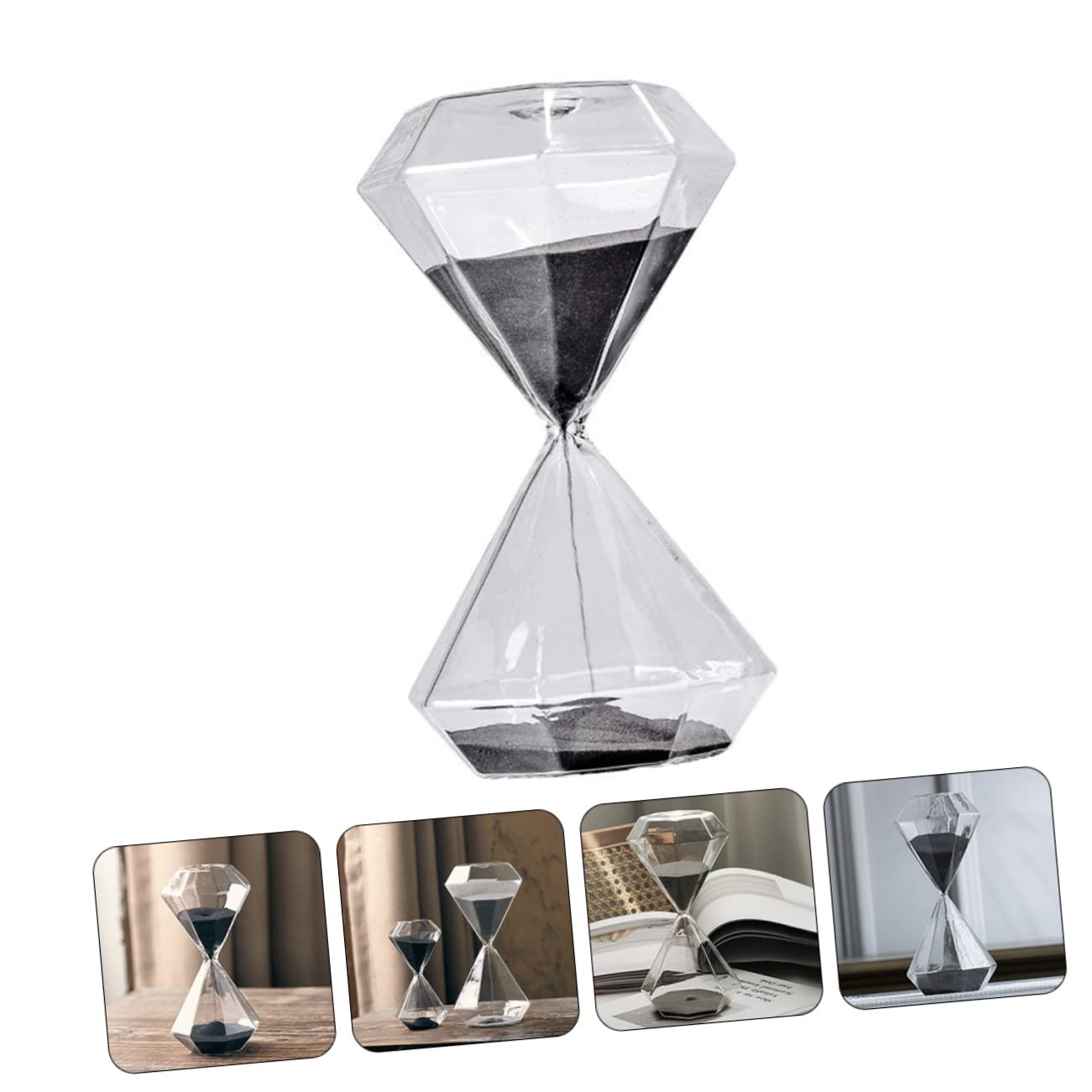 STOBOK Hourglass Desktop Clock Glass Multifunction Timer Gift Triangle Chic to Rotate Accessories Liquid Sand Clock Child High Borosilicate Glass Decorative Sand Decorate Sports