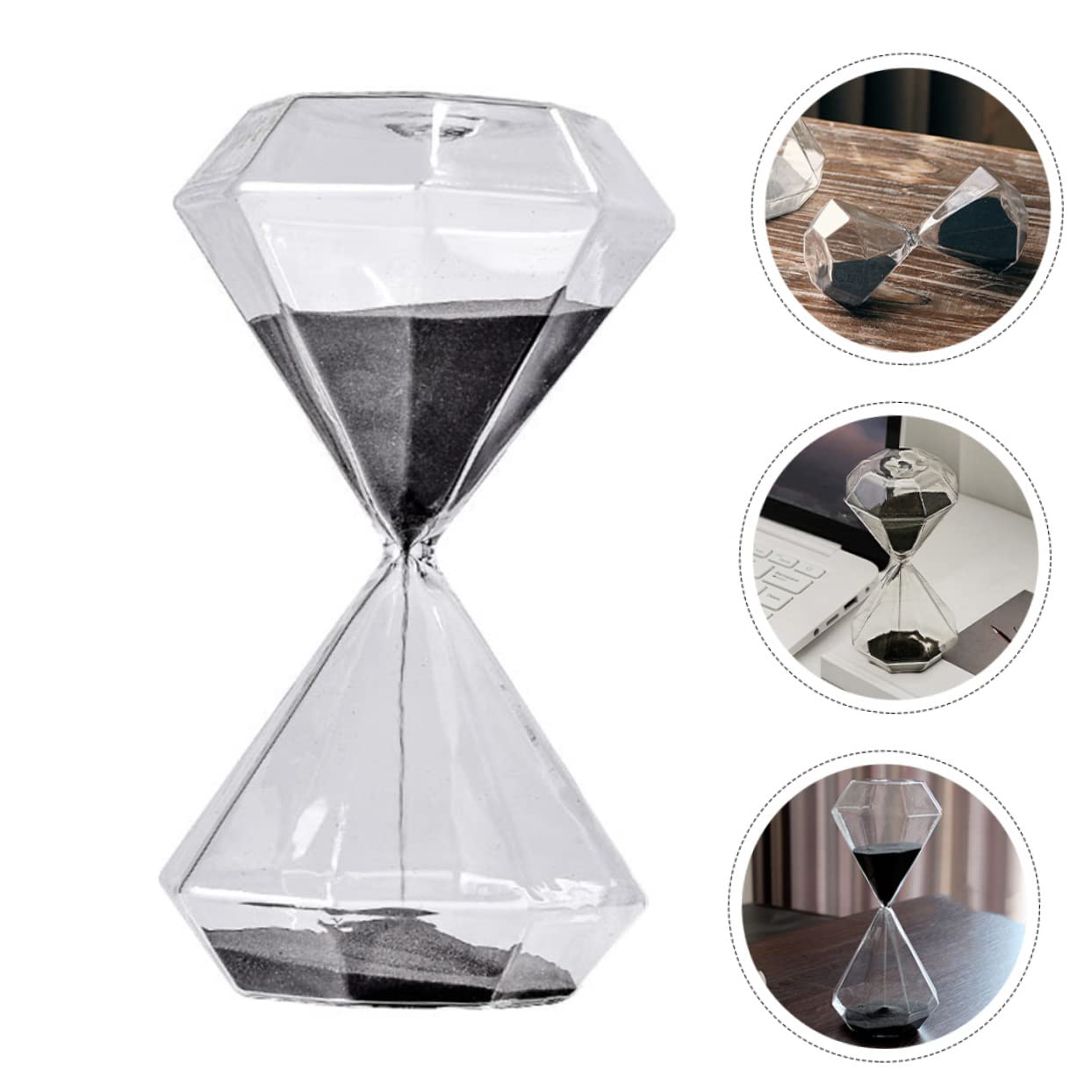 STOBOK Hourglass Desktop Clock Glass Multifunction Timer Gift Triangle Chic to Rotate Accessories Liquid Sand Clock Child High Borosilicate Glass Decorative Sand Decorate Sports