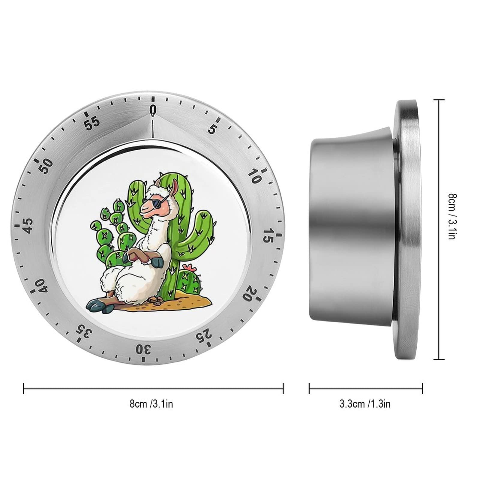 Kitchen Timer, Kitchen Timers for Cooking, Kitchen Timer Magnetic, Funny Llama Pattern Waterproof Time Timer Stainless Steel Multiuse for Home Baking Cooking Oven