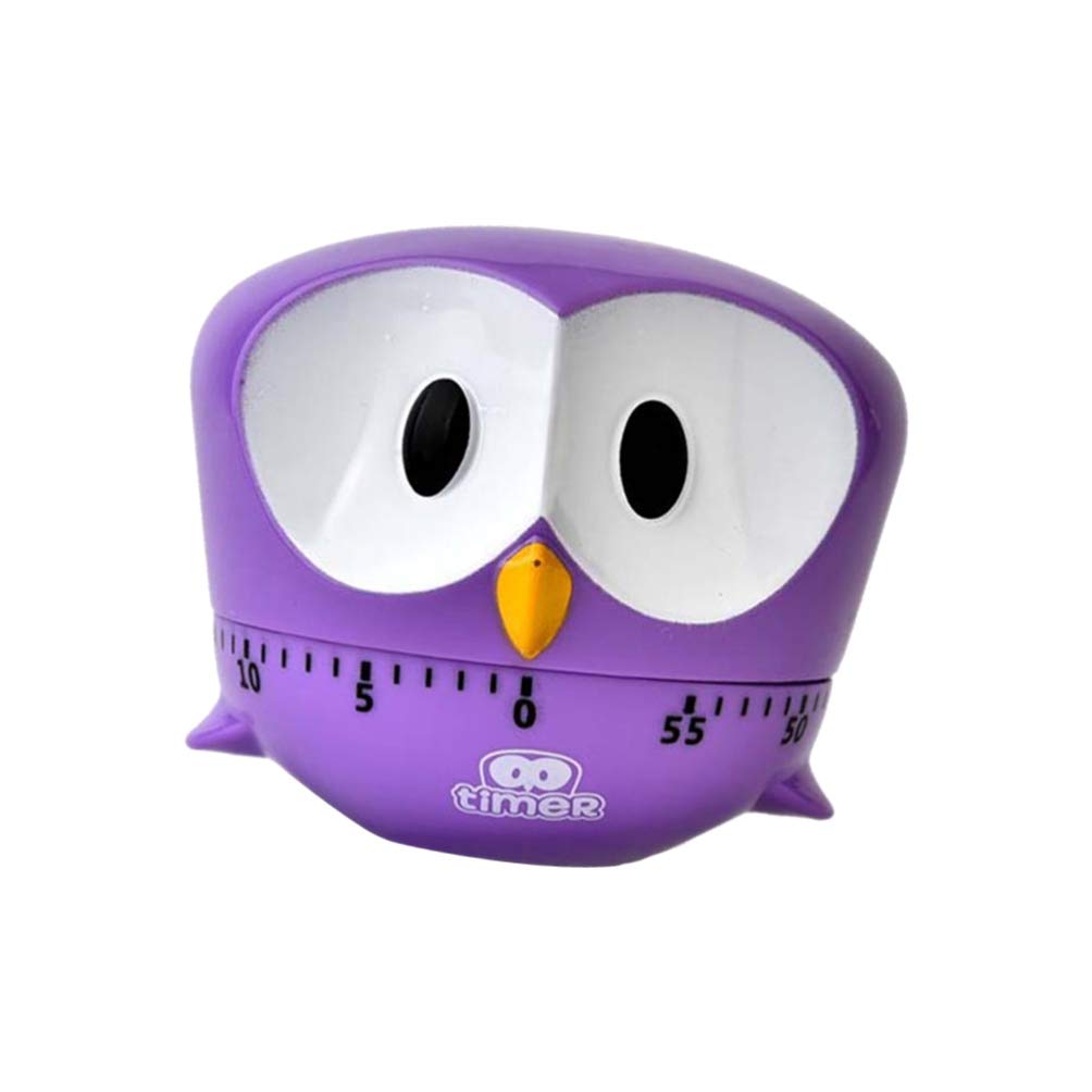 Hemoton 60-Minute Kitchen Timer Owl Shape Mechanical Kitchen Timer Manual Timer Kids Cooking Timer Reminder (Random Color)