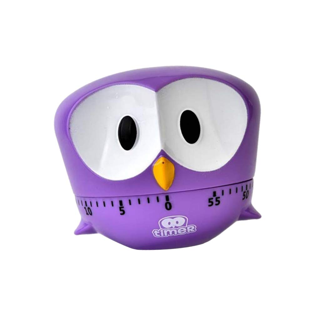 Hemoton 60-Minute Kitchen Timer Owl Shape Mechanical Kitchen Timer Manual Timer Kids Cooking Timer Reminder (Random Color)