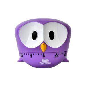 Hemoton 60-Minute Kitchen Timer Owl Shape Mechanical Kitchen Timer Manual Timer Kids Cooking Timer Reminder (Random Color)