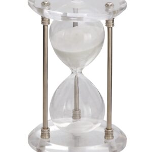 Deco 79 The Novogratz Metal Hourglass Sand Timer with Acrylic Base, 4" x 4" x 6", Silver