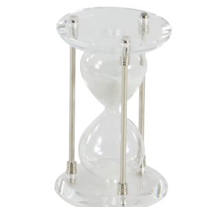 Deco 79 The Novogratz Metal Hourglass Sand Timer with Acrylic Base, 4" x 4" x 6", Silver