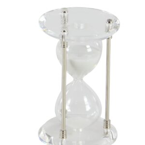 Deco 79 The Novogratz Metal Hourglass Sand Timer with Acrylic Base, 4" x 4" x 6", Silver