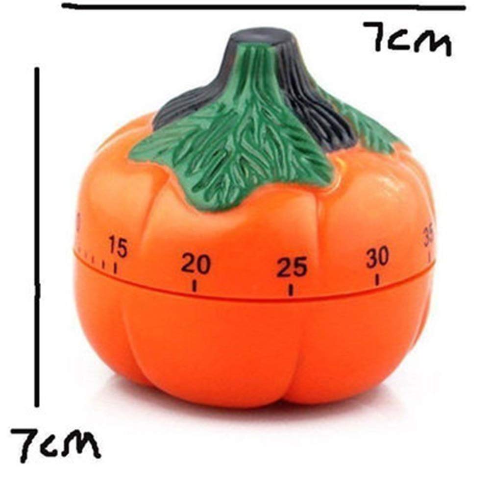 DOITOOL Kitchen Timer Creative Mechanical Timer Cute Pumpkin Timer Cooking Time Manager Baking Reminder Cooking Countdown Timer (Orange)