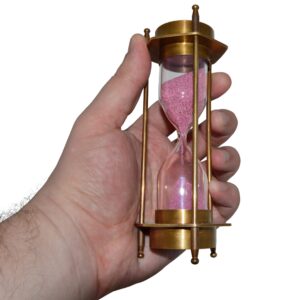 5.75" Brass Pirate Hourglass, Nautical Maritime Decoration with Functional 2 Minute Timer and Navigation Compasses by SciencePurchase