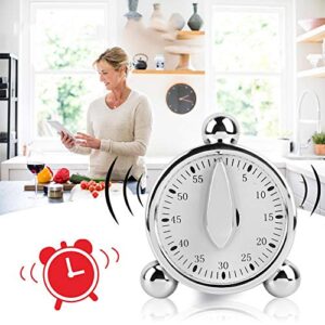 60minutes Kitchen Timer, Mechanical Timer Countdown Timer Kitchen Reminder, Cooking Timer Alarm Clock for Cooking Baking Washing Steaming, Manual Cooking Timer