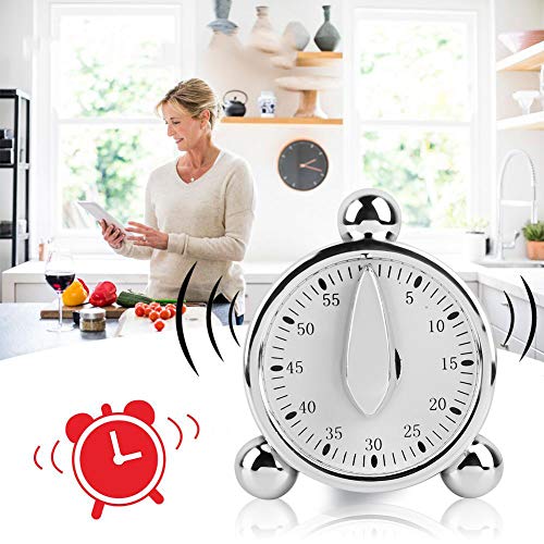 60minutes Kitchen Timer, Mechanical Timer Countdown Timer Kitchen Reminder, Cooking Timer Alarm Clock for Cooking Baking Washing Steaming, Manual Cooking Timer