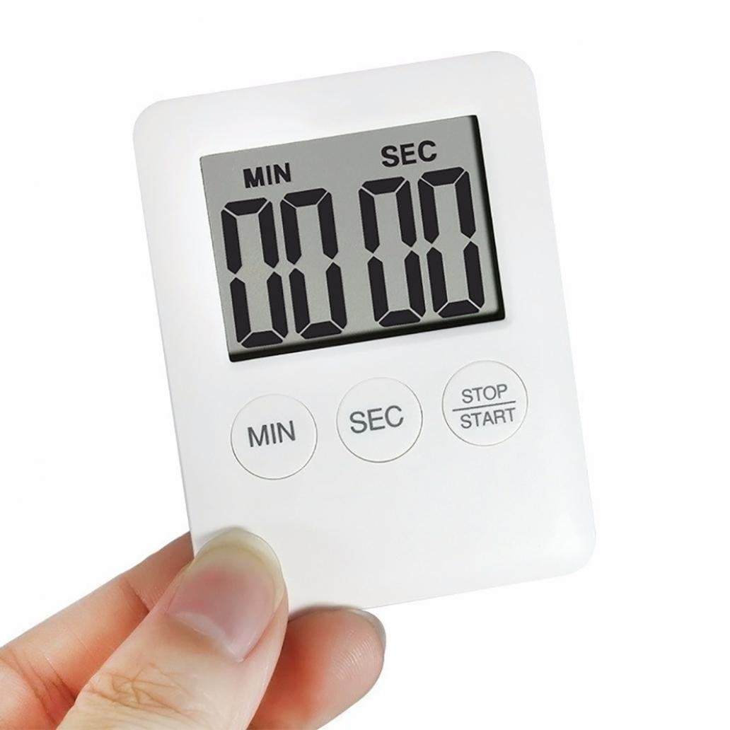 YiiLshaoqx Magnetic Square LCD Digital Timer Kitchen Cooking Countdown Alarm Clock Tools - Silver