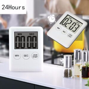 YiiLshaoqx Magnetic Square LCD Digital Timer Kitchen Cooking Countdown Alarm Clock Tools - Silver