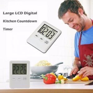 YiiLshaoqx Magnetic Square LCD Digital Timer Kitchen Cooking Countdown Alarm Clock Tools - Silver