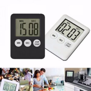 YiiLshaoqx Magnetic Square LCD Digital Timer Kitchen Cooking Countdown Alarm Clock Tools - Silver