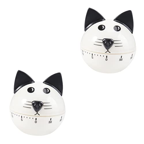 2 Pcs Kitchen Timer Egg Boiler Timer Hour Glass Timer for Mechanical Timer Wind up Kitchen Timer Visual Timer 60 Minute Countdown Timer with Alarm Digital Kitchen Timer White