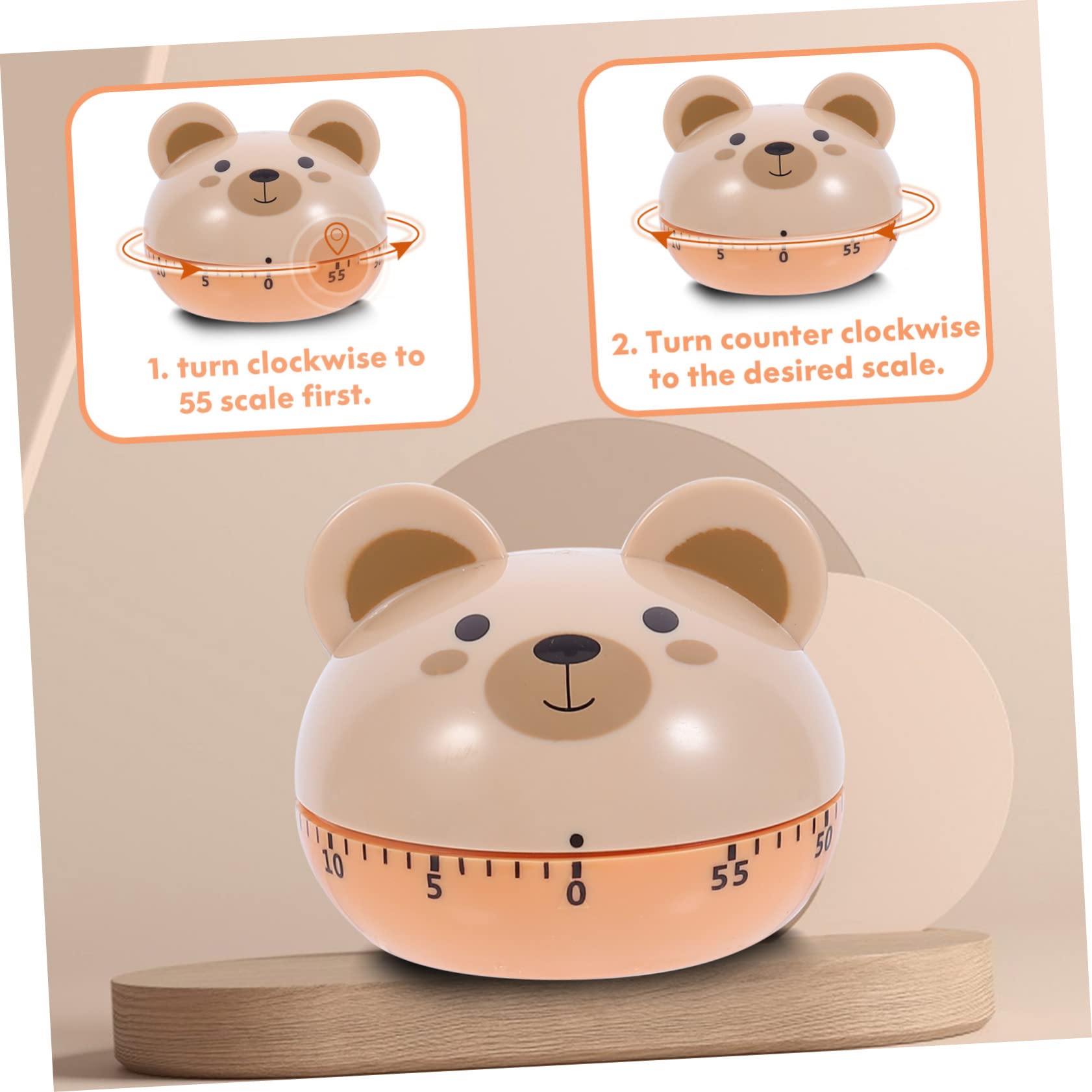 Cabilock 1Pc Cartoon Timer Rotating Timer Clock Animal Timer for Baking Cooking Timer Kitchen Food timers Countdown Timer Cake Toy Timer for Student Statue to Rotate rotatable Metal Inside