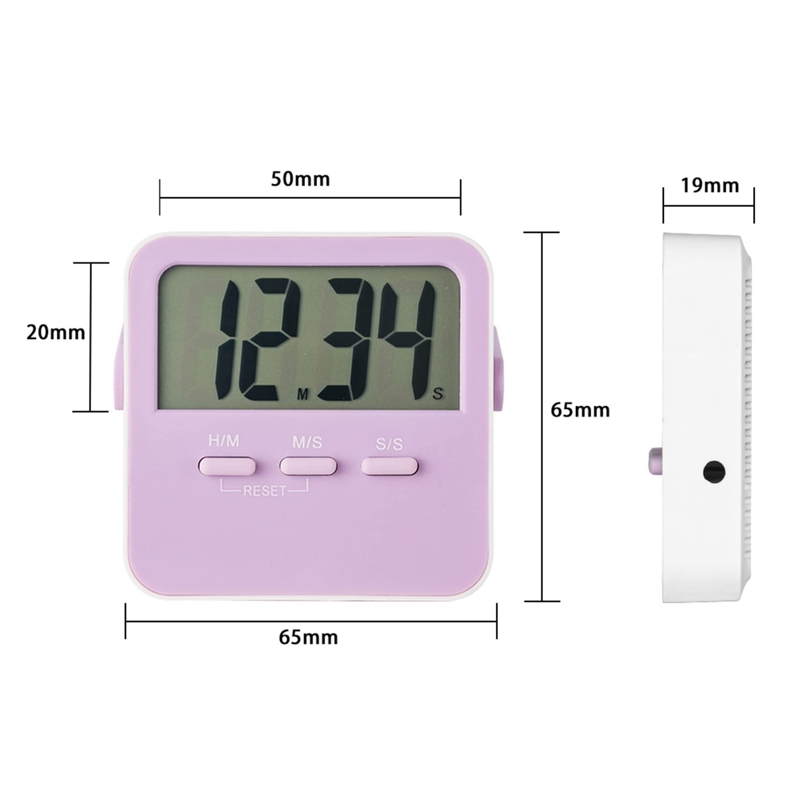 Digital Cooking Timer - Loud Alarm Big Digits Display Magnetic Wall Mounted Kitchen Timer for Study, Sports, Baking Purple 1