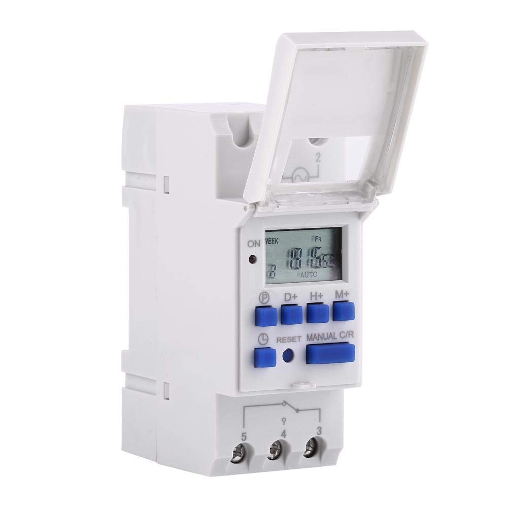 Digital Timer Switch, LCD Power Programmable Timer Time Switch Relay Time Control Switch Timer Digital Electronics General Purpose Timer Daily and Weekly Programs for Power Devices (110V)