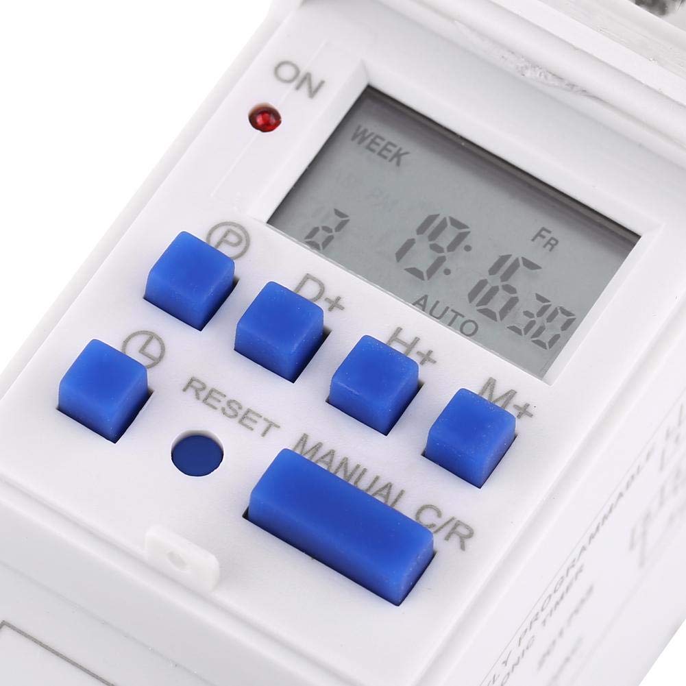 Digital Timer Switch, LCD Power Programmable Timer Time Switch Relay Time Control Switch Timer Digital Electronics General Purpose Timer Daily and Weekly Programs for Power Devices (110V)