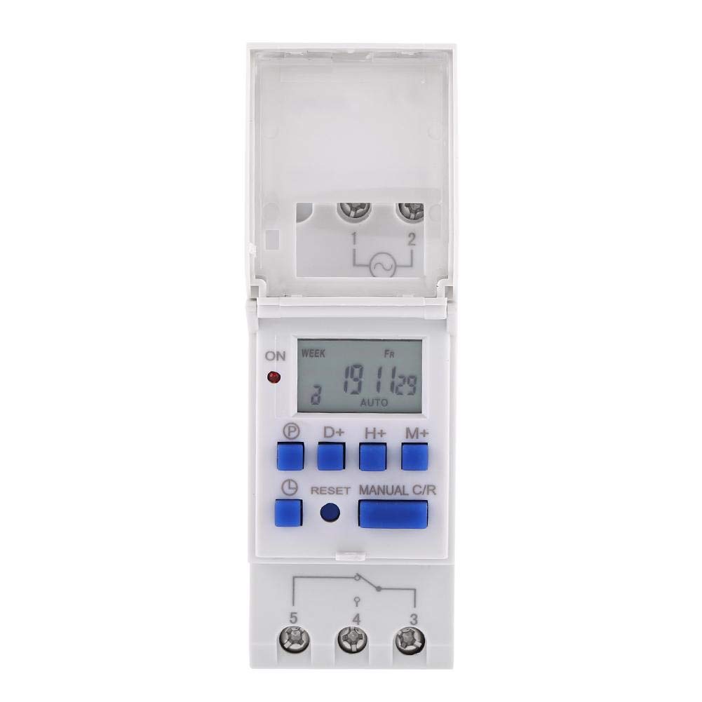 Digital Timer Switch, LCD Power Programmable Timer Time Switch Relay Time Control Switch Timer Digital Electronics General Purpose Timer Daily and Weekly Programs for Power Devices (110V)