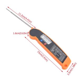 Meat Thermometers Kitchen Cooking Thermometer Digital Multi-Functional Food Thermometer Foldable Thermometer for Grilling BBQ Milk Water Coffee(Orange)