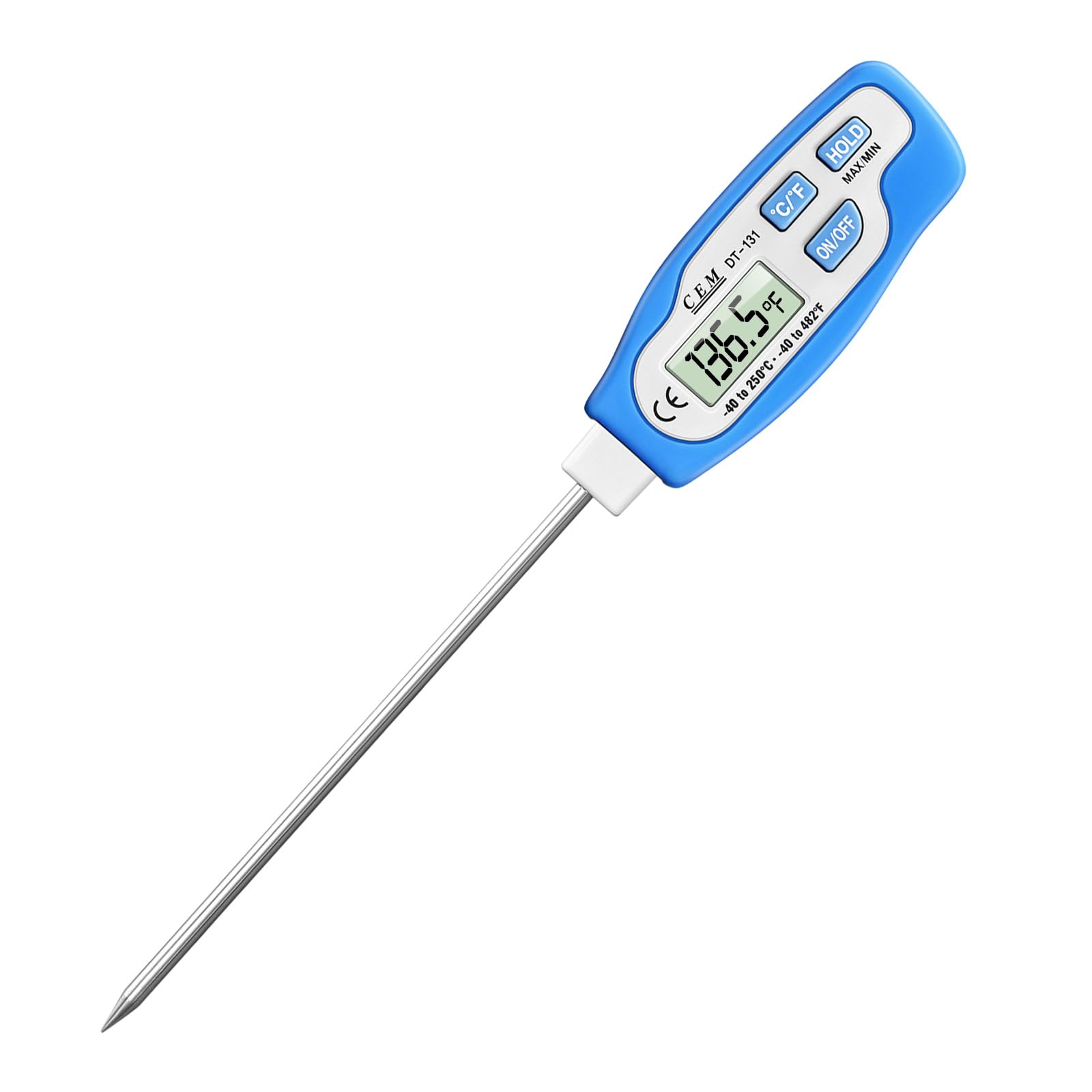 CEM Instant Read Meat Thermometer for Grill and Cooking. Best Waterproof Ultra Fast Thermometer with Backlight & Calibration. Digital Food Probe for Kitchen, Outdoor Grilling and BBQ!