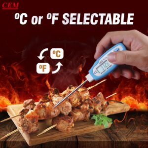 CEM Instant Read Meat Thermometer for Grill and Cooking. Best Waterproof Ultra Fast Thermometer with Backlight & Calibration. Digital Food Probe for Kitchen, Outdoor Grilling and BBQ!