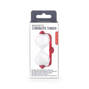 kikkerland magnetic 3 minute timer, red