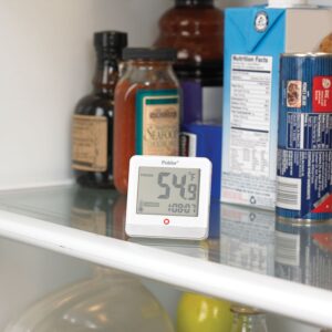 Polder THM-995-90 Dual Digital Refrigerator/Freezer Thermometer, Records Min and Max Temperature Readings, White