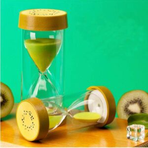 Colorful Fruit Hourglass Timer Sand Timer Sandglass Timer Sand Clock Timer for Games Classroom Home Office Kiwi Fruit 30mins