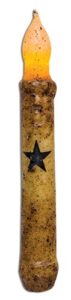 hearthside collection 6" primitive black star battery timer candle burnt ivory