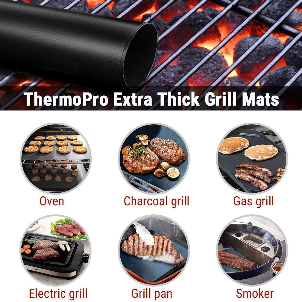 ThermoPro TP01A Digital Meat Thermometer for Cooking+ThermoPro TP932 BBQ Grill Mat Set of 2 Grill Mats Non Stick Reusable