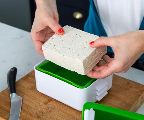 Tofuture Tofu Press - The Orginal and Best Tofu Press. Easily And Quickly Remove Water from Tofu to Improve the Flavor and give Perfect Texture Everytime, 6x5x3 inches