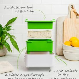 Tofuture Tofu Press - The Orginal and Best Tofu Press. Easily And Quickly Remove Water from Tofu to Improve the Flavor and give Perfect Texture Everytime, 6x5x3 inches