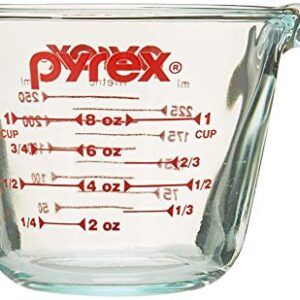 Pyrex Prepware 1-Cup Measuring Cup, Clear with Red Measurements