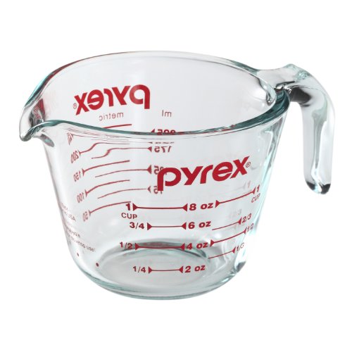 Pyrex Prepware 1-Cup Measuring Cup, Clear with Red Measurements