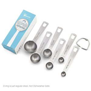 1Easylife 18/8 Stainless Steel Measuring Spoons, Set of 6 for Measuring Dry and Liquid Ingredients