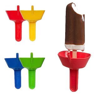 the original pop no drop popsicle holder - bpa free & dishwasher safe - mess-free frozen treats holder with straw - no drip drop ice pop popsicle holders for kids & adults - 2 random color (not 4)