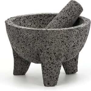 RSVP International Authentic Mexican Molcajete, 8.5" x 5", Natural Volcanic Stone