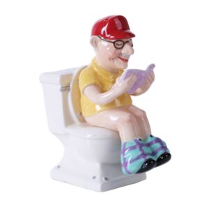 pacific giftware 4.75 inches reading grandpa on toilet magnetic salt and pepper shaker kitchen set