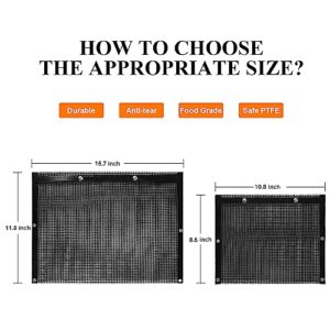 Large BBQ Mesh Grill Bags Set 2 Reusable Non-Stick Grill Bag for Charcoal Gas Electric Grills&Smokers Pitmasters Heat Resistant Barbecue Bag Vegetables Grilling Pouches Grill Accessories BBQ Tools