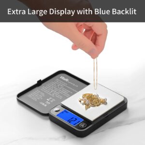 Vitafit 500g Digital Pocket Gram Scale 0.01g Accuracy, Weighing Professional Since 2001, High Precision Scale Grams for: Lab, Food, Kitchen, Coffee, Jewelry; Black