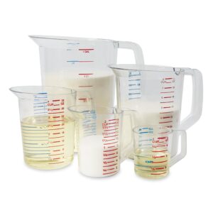 Rubbermaid Commercial Products Bouncer Clear Measuring Cup, 8-Cup/2-Quart, Clear, Strong Food Grade, For use with -40-degree F to 212-degree F, Easy Read for Liquid/Dry Ingredients while Cooking