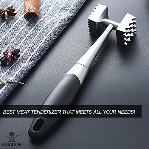 Meat Tenderizer, Dual-Sided Nails Meat Mallet, Meat Hammer Used for Steak, Chicken, Fish，Meat Pounder With Rubber Comfort Grip Handle, 8.8 inches Meat Tenderizer Tool