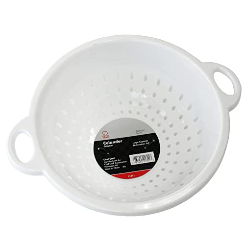 Chef Craft Select Plastic Deep Colander, 11x5 inch 5 quart, White